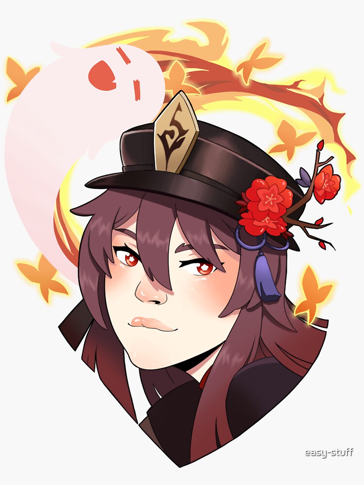 "Genshin Impact Hu Tao Portrait Sticker" Sticker by easy-stuff | Redbubble