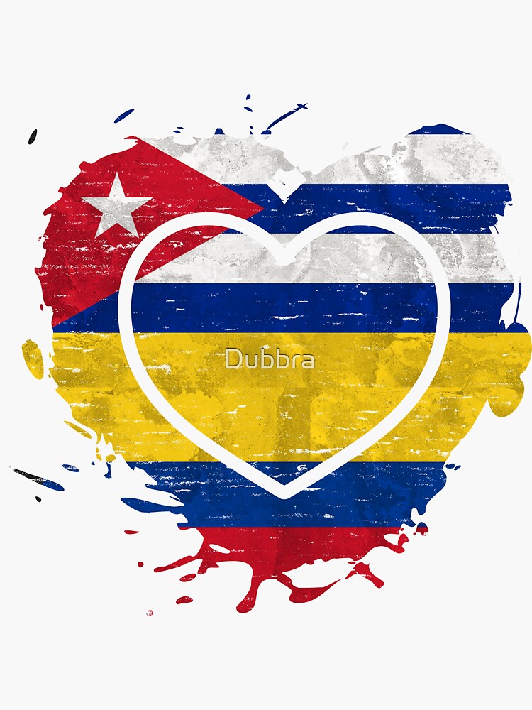 "Cuban Colombian Heart Colombia y Cuba Amor" Sticker by Dubbra | Redbubble