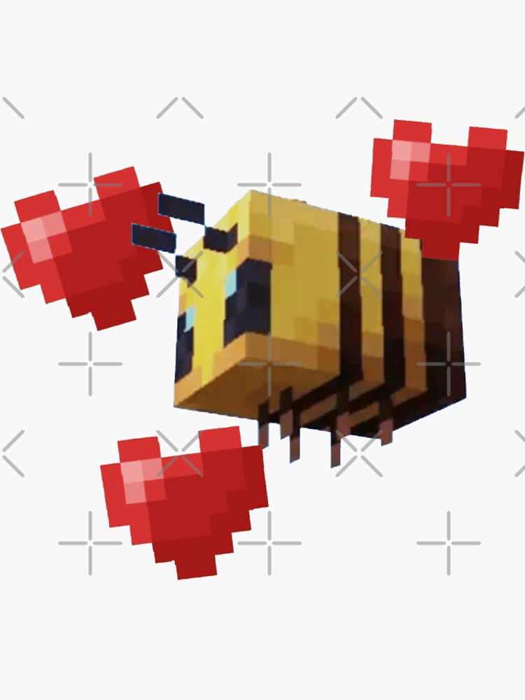 "Minecraft bee hearts" Sticker by PopCultureWear | Redbubble