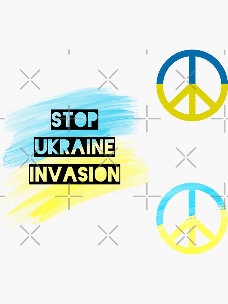 "Stop Ukraine Invasion - Anti War" Sticker by rbmarket | Redbubble