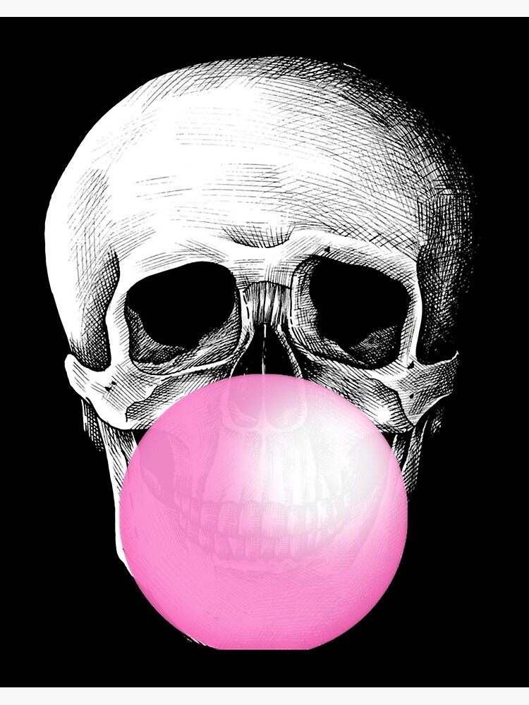 "Skull Blowing Bubble Gum" Art Board Print for Sale by LesliexWiggins ...
