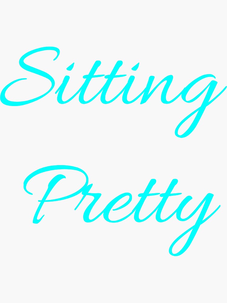 "Sitting Pretty line" Sticker by UglyFab | Redbubble