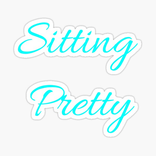 "Sitting Pretty line" Sticker by UglyFab | Redbubble