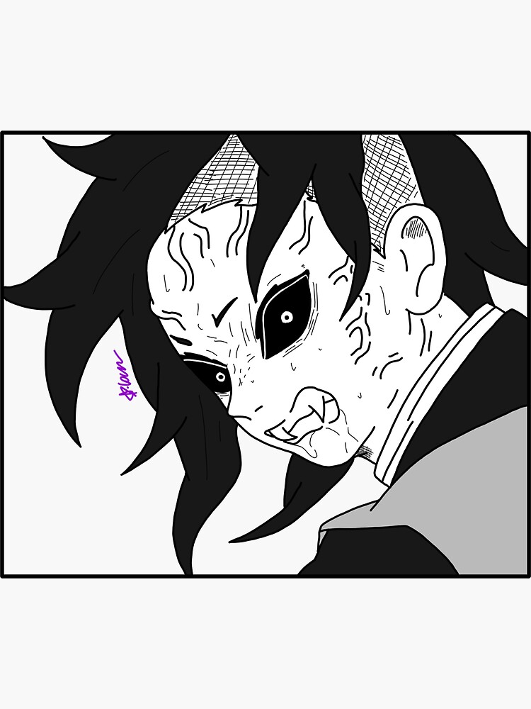 "Genya Shinazugawa Demon Form Design" Sticker by hatefulstarlord ...