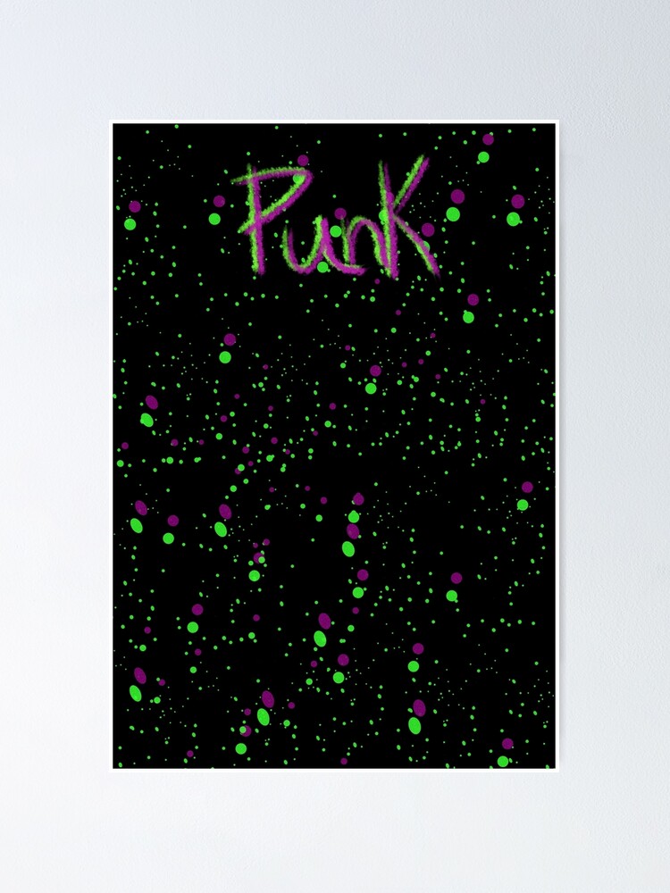 "Green and purple Punk Splattered " Poster by ChloeNeko | Redbubble