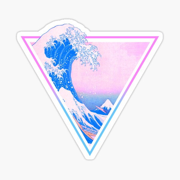 "Pastel Great Wave off Kanagawa Vaporwave Aesthetic" Sticker by ...