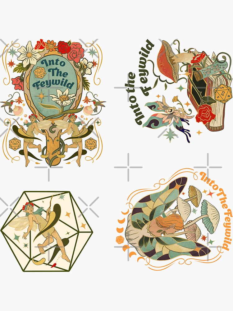 "FEYWILD DND STICKER PACK: Dnd fairies and magic at Witchlight Carnival ...