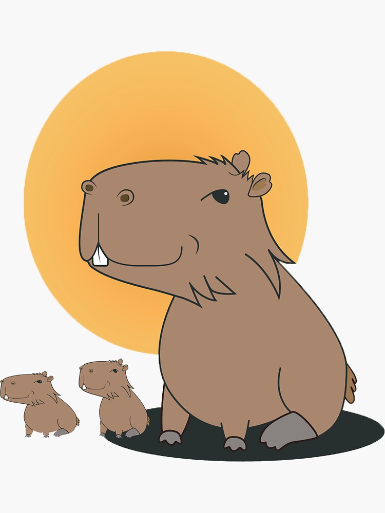 "capybara family, capybara family tree" Sticker by Mrluxury | Redbubble