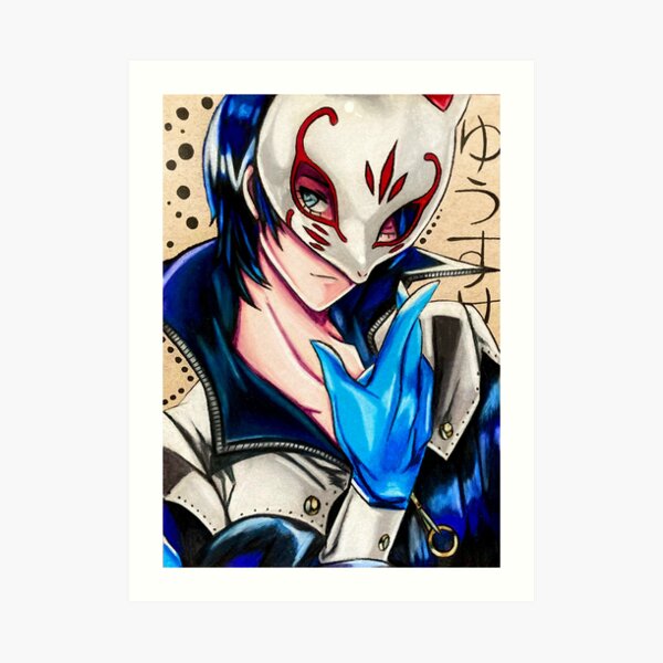 "P5 Yusuke Kitagawa Fox fanart" Art Print by Kameron-Haru | Redbubble