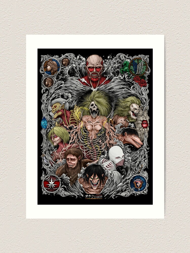 "attack on titen the 9 titan" Art Print by otakuworldf | Redbubble