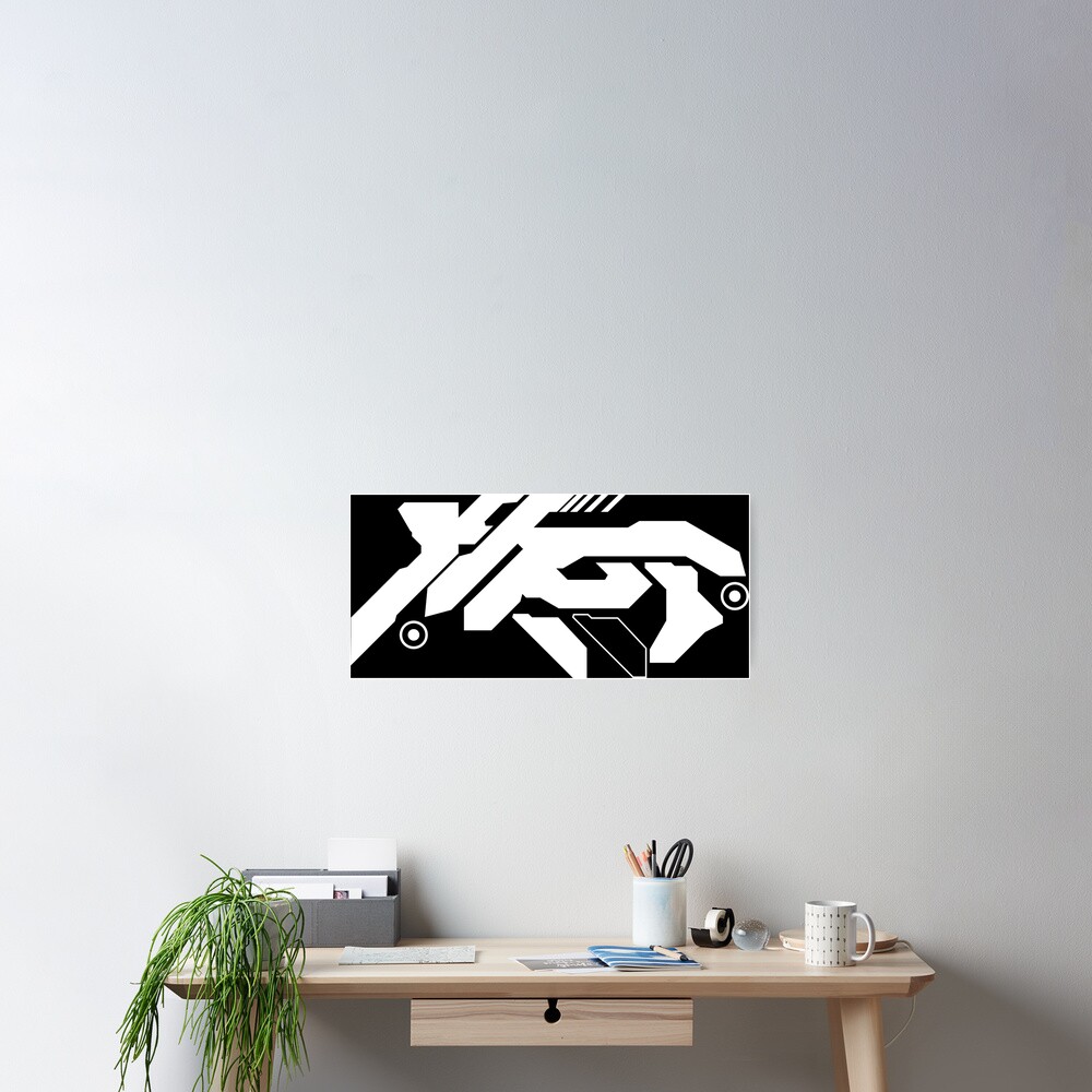 "Techwear logo shape white " Poster for Sale by Dr-Evil | Redbubble
