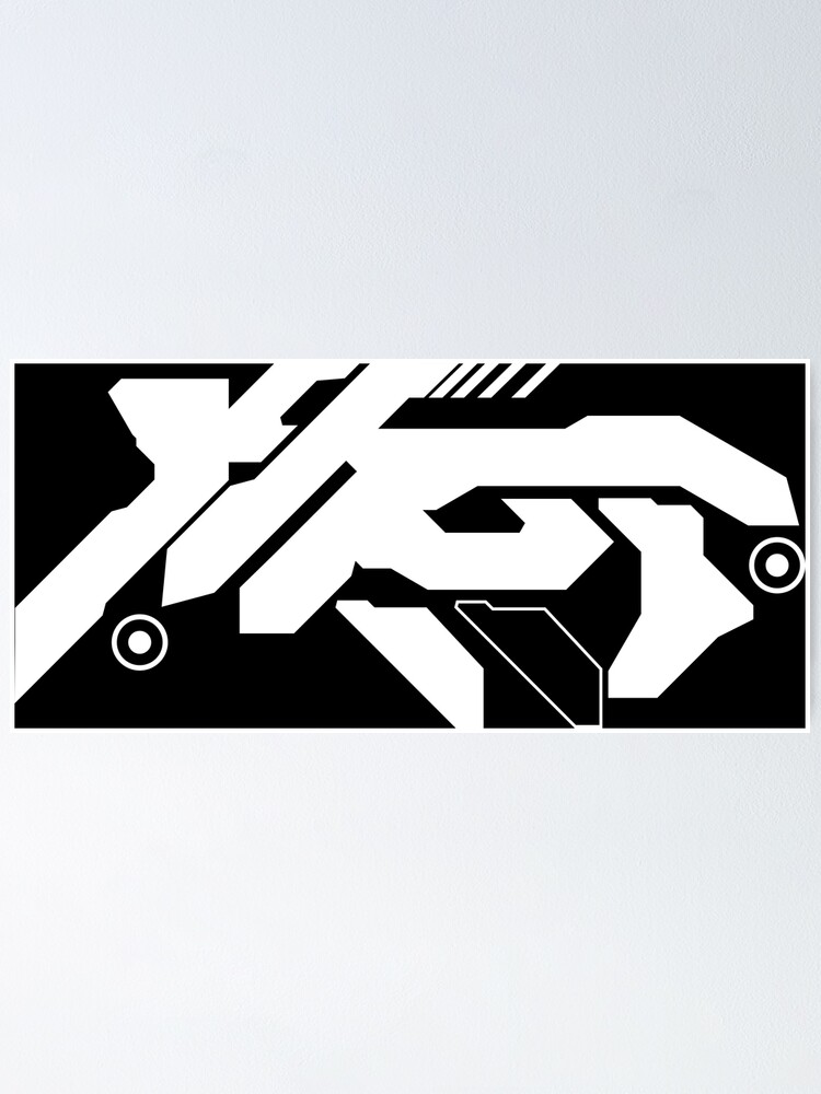 "Techwear logo shape white " Poster by Arez Xzan | Redbubble