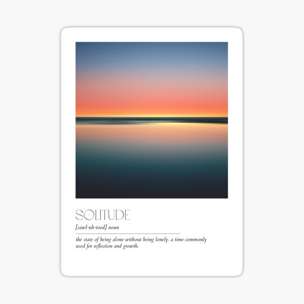 "Solitude Definition" Sticker for Sale by gatestucker | Redbubble