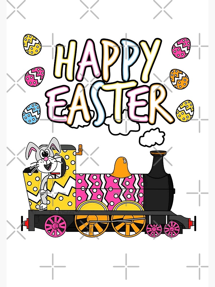 "Easter Steam Train Rail Enthusiasts" Poster for Sale by doodlerob ...