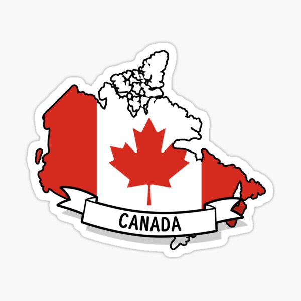 "Canada Flag Map" Sticker for Sale by Koi-Art | Redbubble