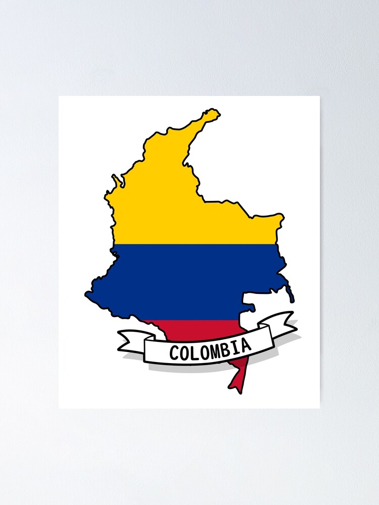 "Colombia Flag Map" Poster for Sale by Koi-Art | Redbubble