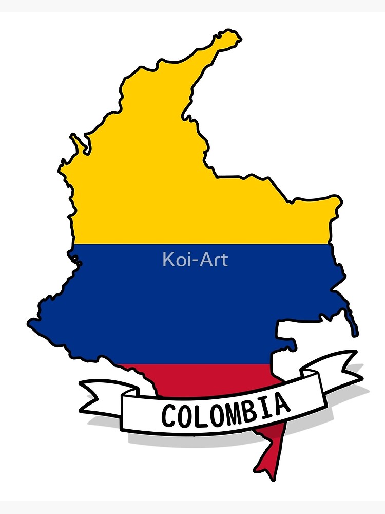 "Colombia Flag Map" Art Board Print for Sale by Koi-Art | Redbubble