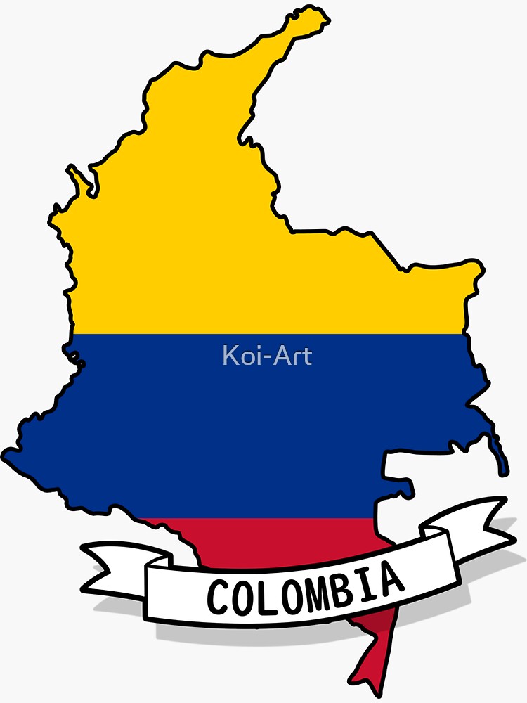 "Colombia Flag Map" Sticker for Sale by Koi-Art | Redbubble