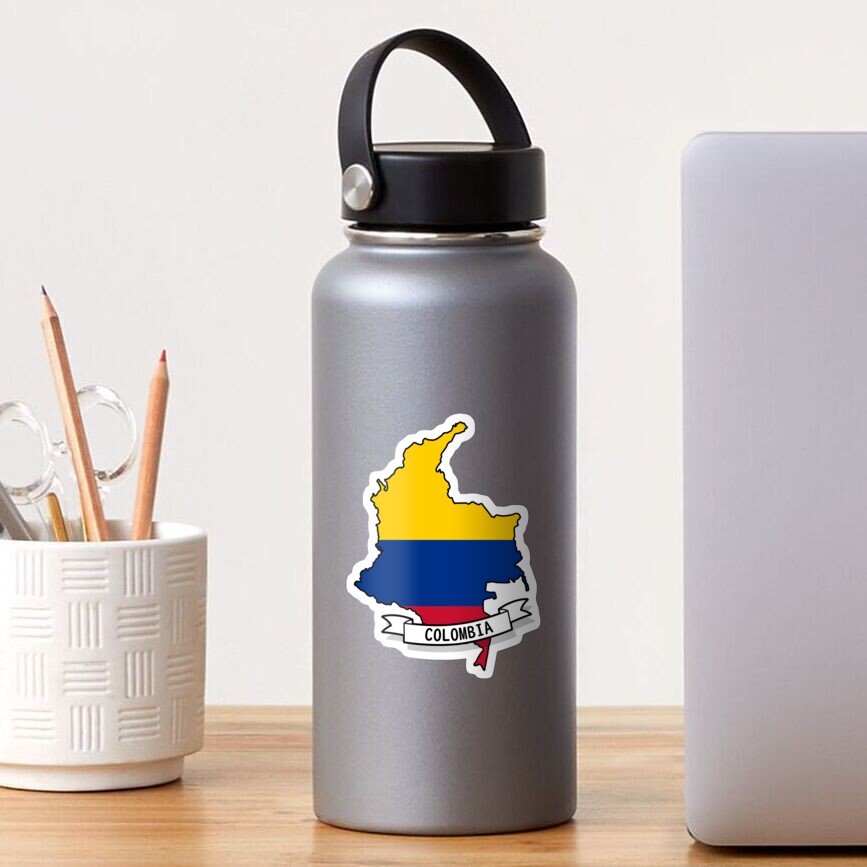 "Colombia Flag Map" Sticker by Koi-Art | Redbubble