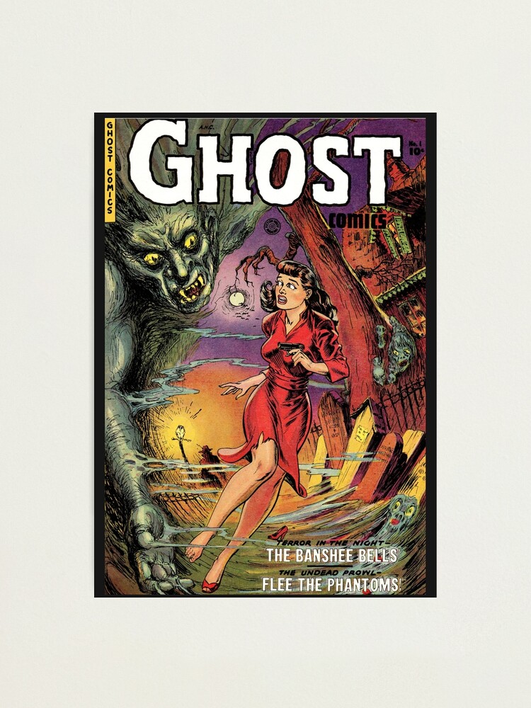 "Ghost Horror Sci-Fi Retro Comic Vintage 50s" Photographic Print for ...