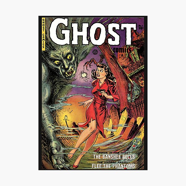 "Ghost Horror Sci-Fi Retro Comic Vintage 50s" Photographic Print for ...