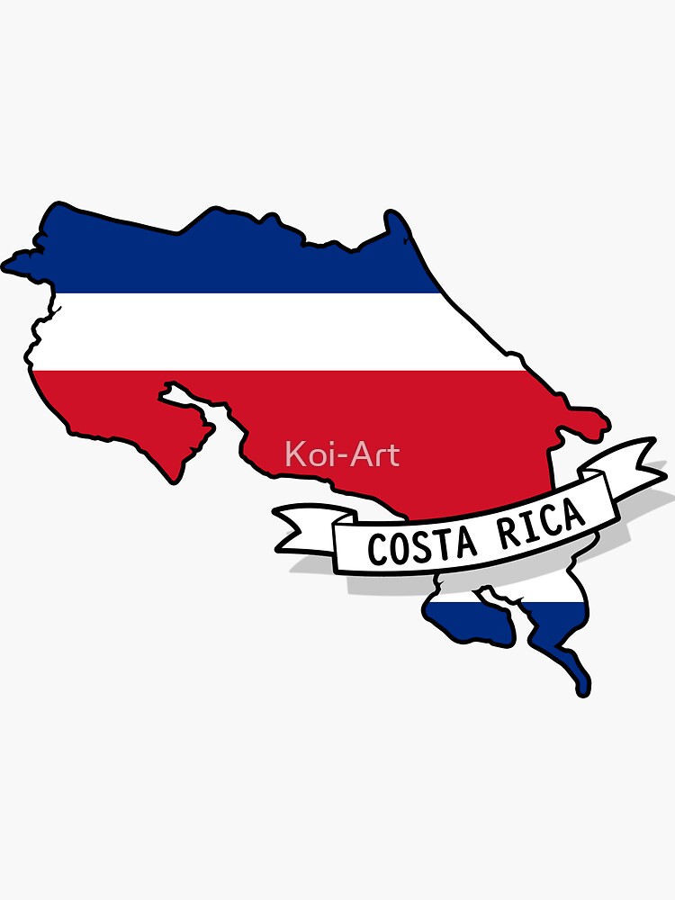"Costa Rica Flag Map" Sticker by Koi-Art | Redbubble