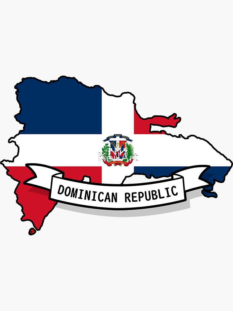 Pegatina «Mapa de la bandera de República Dominicana» de Koi-Art ...