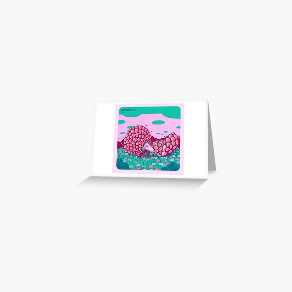 "Polite Pink Pangolin Paint Swatch" Greeting Card by Gremren | Redbubble