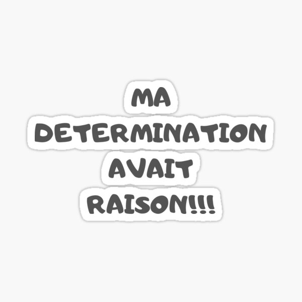 "Determination" Sticker by axelletresor | Redbubble