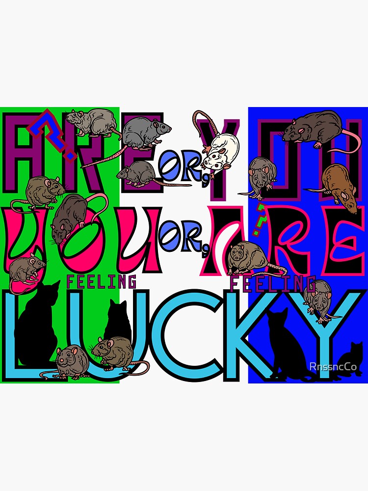 "Lucky Rats, Black Cats, Feline It on Black" Sticker for Sale by RnssncCo | Redbubble