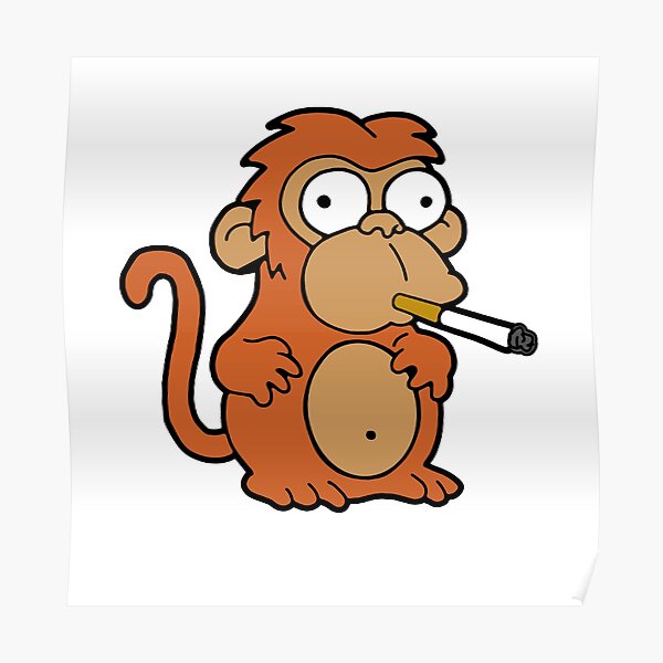 "Simpsons Lionel Hutz Smoking Monkey" Poster for Sale by OliviaMutante ...
