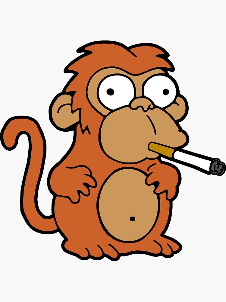 "Simpsons Lionel Hutz Smoking Monkey" Sticker by OliviaMutante | Redbubble