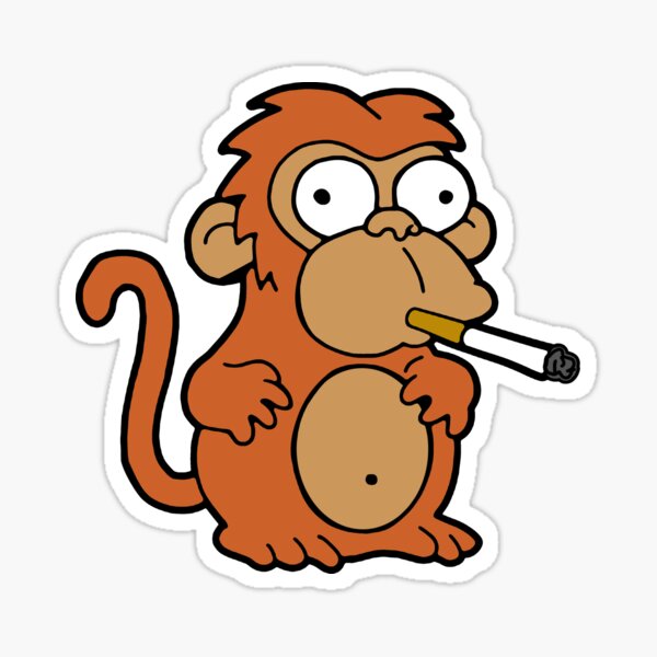 "Simpsons Lionel Hutz Smoking Monkey" Sticker by OliviaMutante | Redbubble