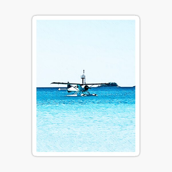 "Seaplane above the Ocean" Sticker by wilaiwanschultz | Redbubble