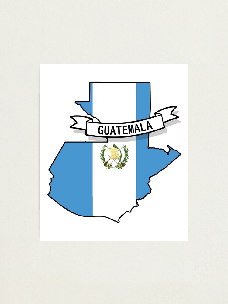 Lámina fotográfica for Sale con la obra «Mapa de la bandera de Guatemala» de Koi-Art | Redbubble