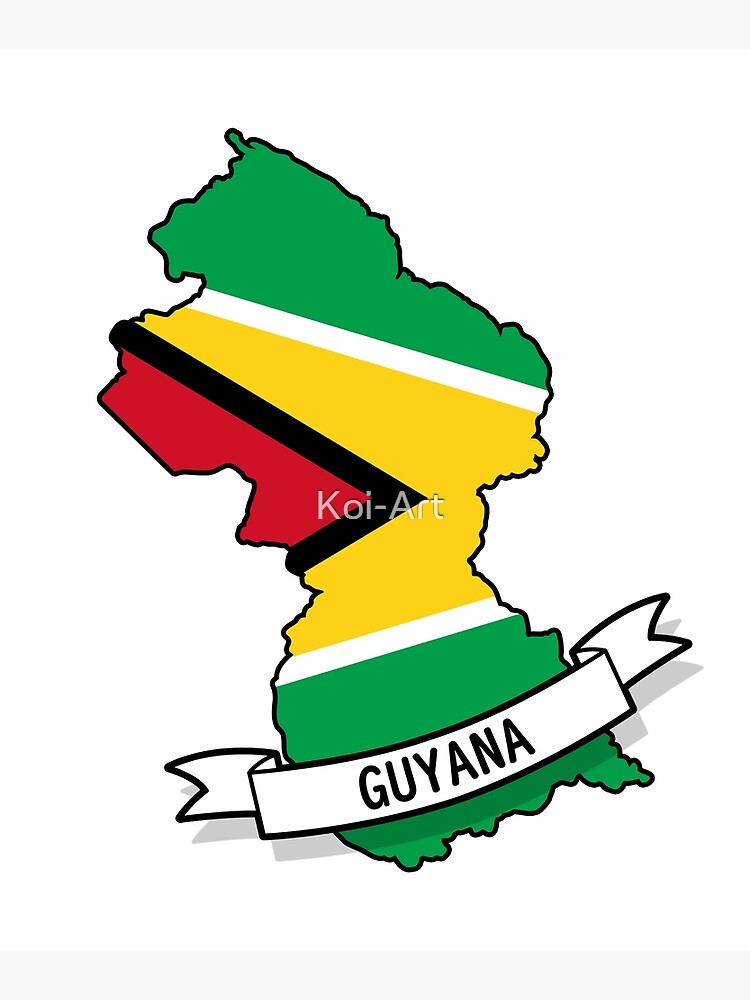 "Guyana Flag Map" Poster for Sale by Koi-Art | Redbubble