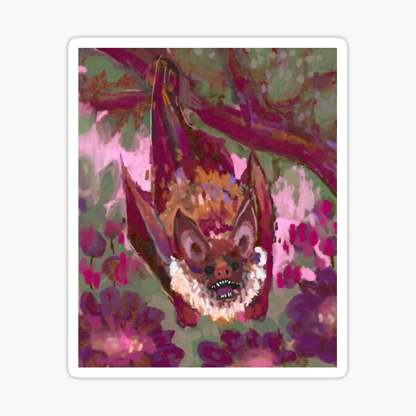 "bat and flowers" Sticker for Sale by LeedDurd | Redbubble