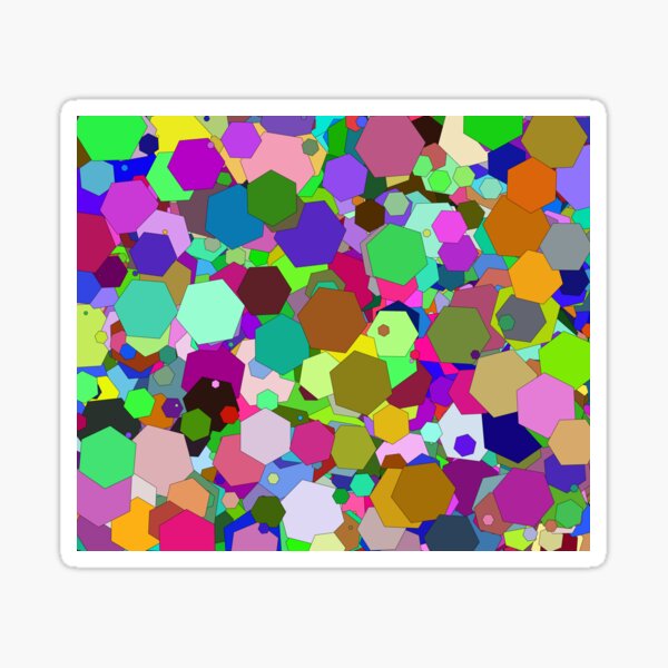 "Stacked Hexagons 001" Sticker by rupertrussell | Redbubble