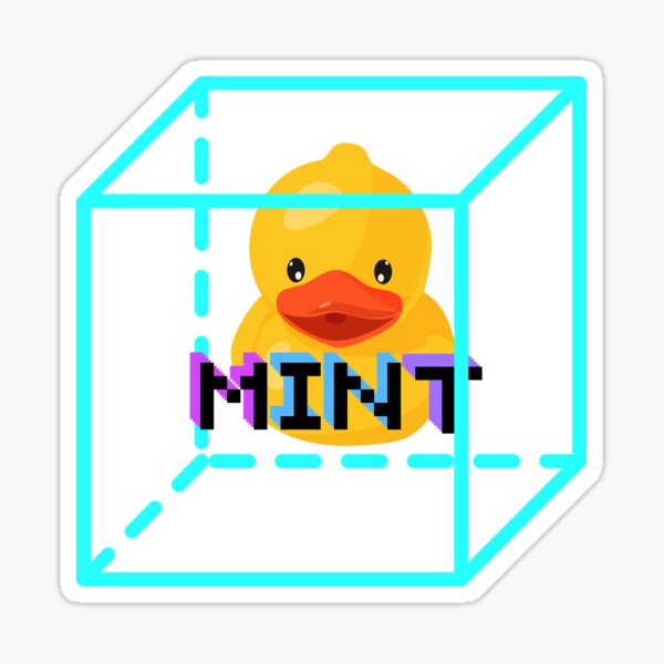 "Rubber Ducky Mint-In-Box" Sticker by WazetaSpace | Redbubble