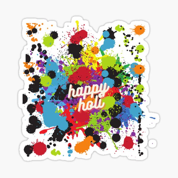 "Happy Holi festival of colors " Sticker by booknutkuri | Redbubble