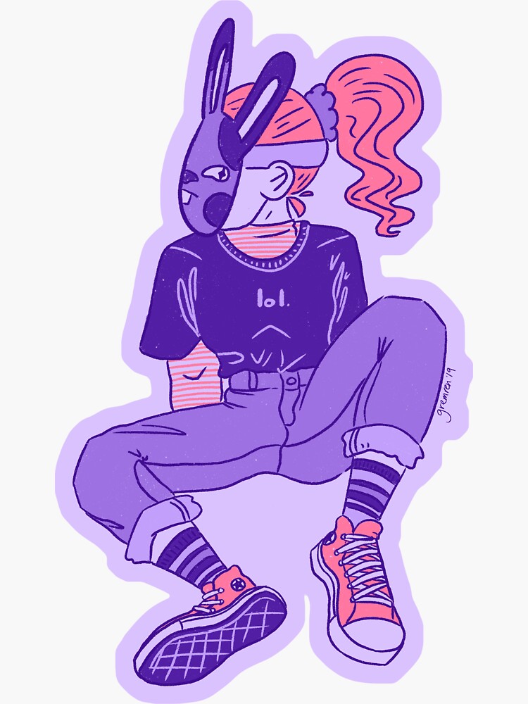 "Lol Rabbit Girl" Sticker for Sale by Gremren | Redbubble