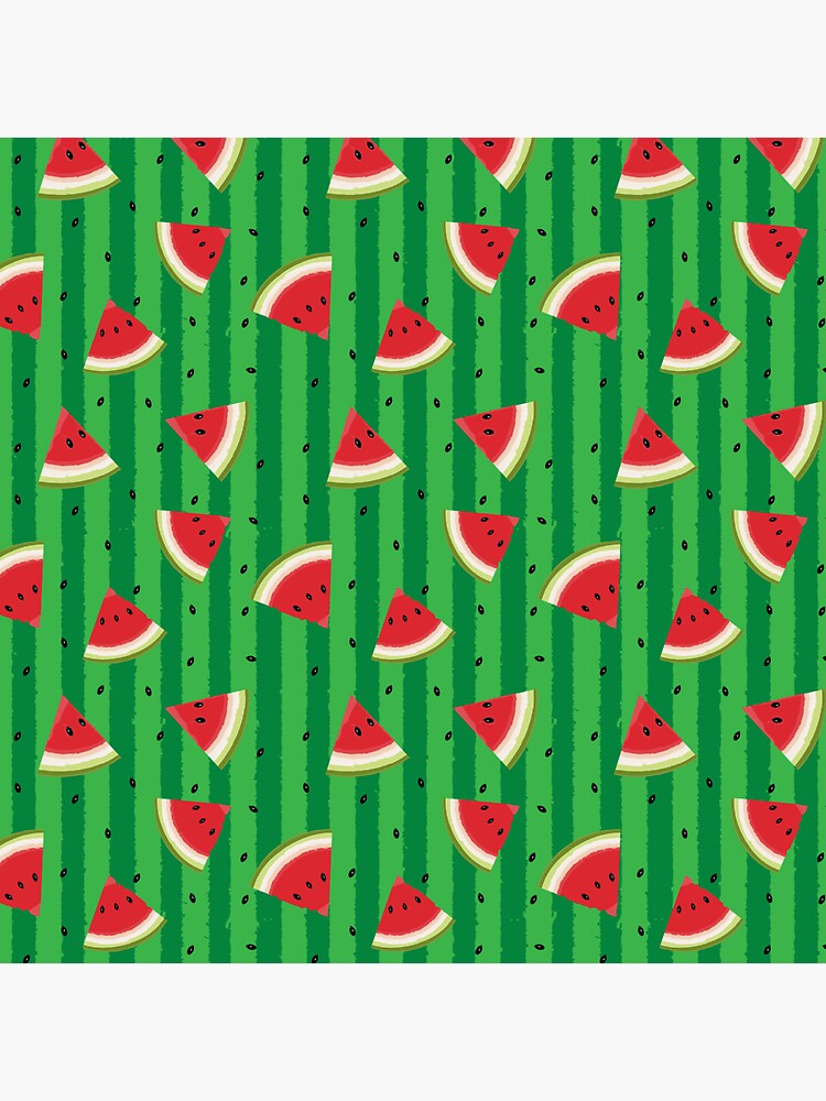 "Adorable watermelons summer pattern in green and red colors with ...