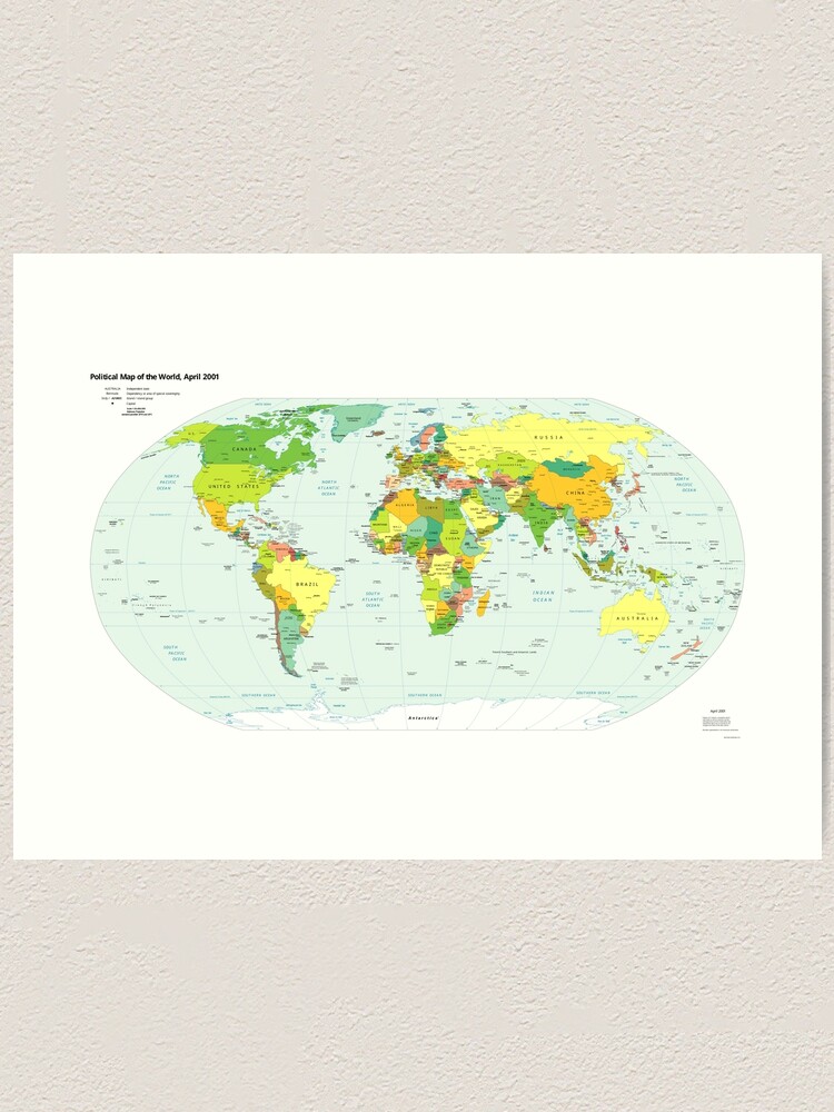 "Political Map of the World 2001" Art Print by Joy-creation | Redbubble