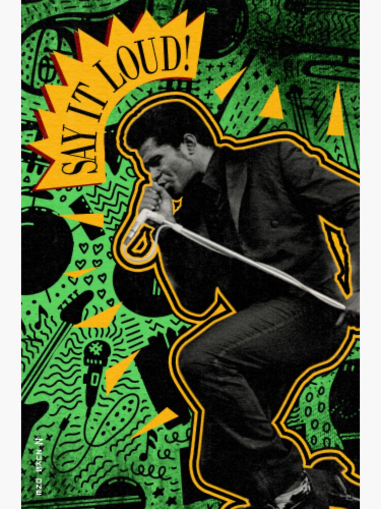"James Brown - Say it loud" Sticker by HenriReyArt | Redbubble