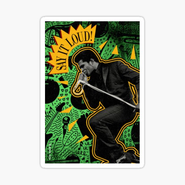 "James Brown - Say it loud" Sticker by HenriReyArt | Redbubble