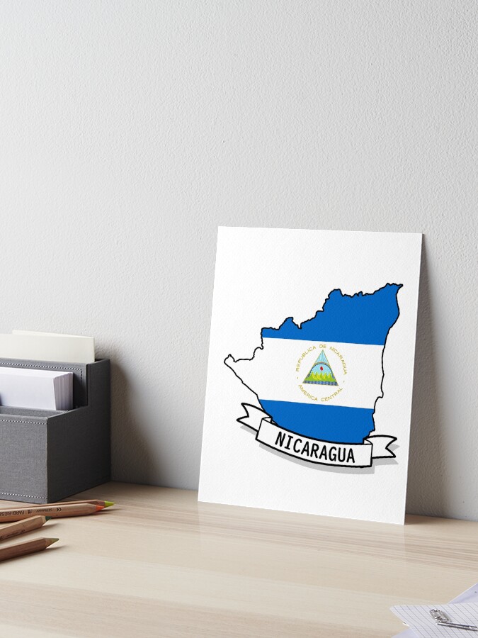 "Nicaragua Flag Map" Art Board Print for Sale by Koi-Art | Redbubble