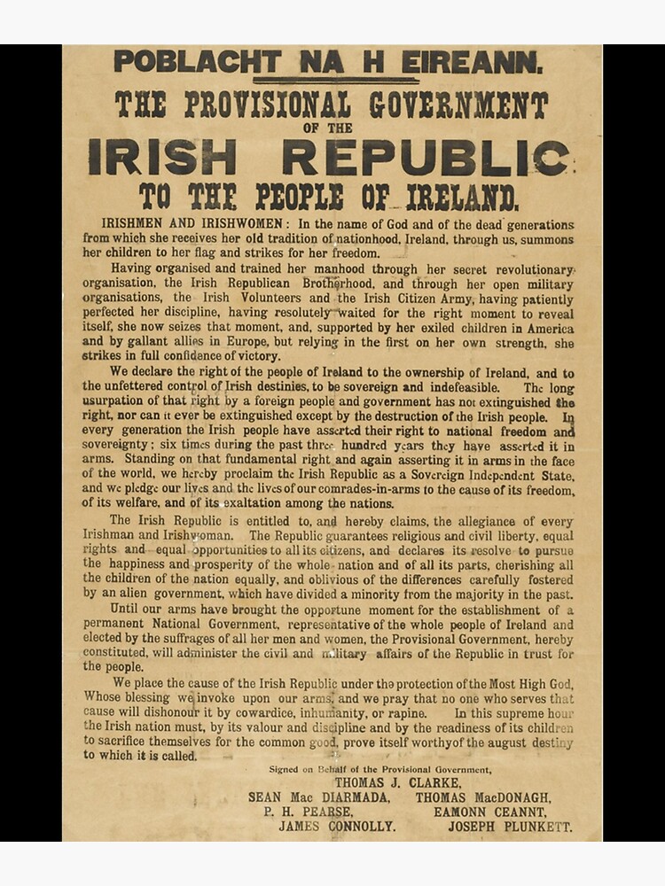 "1916 Proclamation of the Irish Republic " Poster for Sale by ...