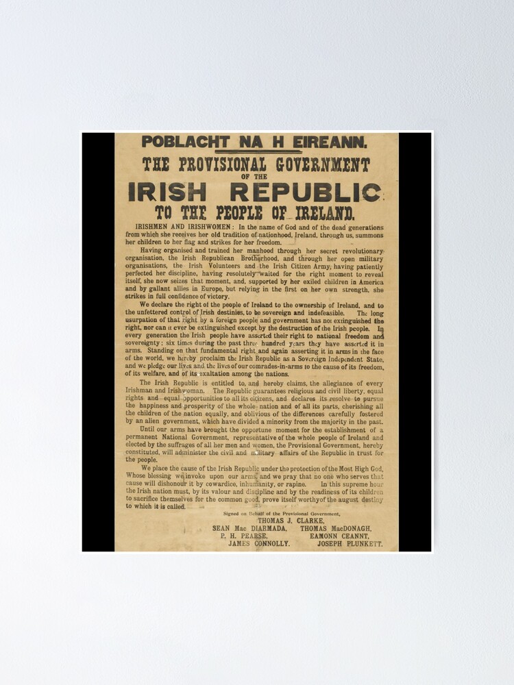 "1916 Proclamation of the Irish Republic " Poster for Sale by ...