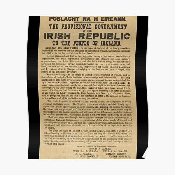 "1916 Proclamation of the Irish Republic " Poster for Sale by ...