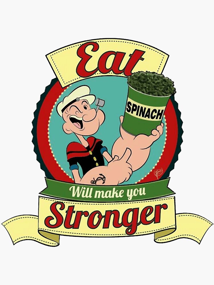 "Popeye Spinach Logo" Sticker by DemiaMancini | Redbubble